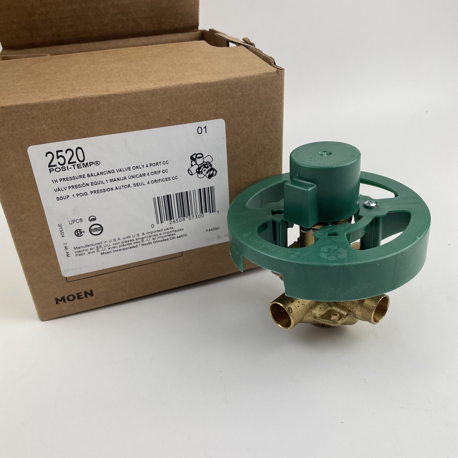 Moen 2520 Posi-Temp Single Handle Valve – Solid Spout